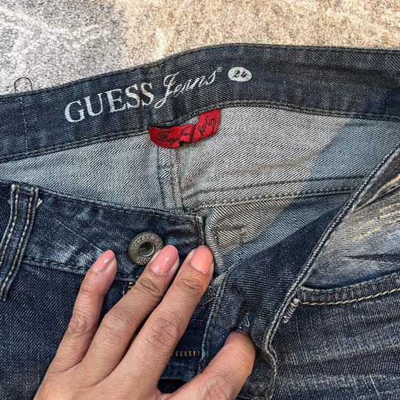 Guess | Jeans | Distressed Dark Blue Jeans | Poshmark